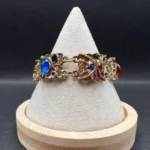 LJM | Jewelry | Vintage Ljm Signed Etruscan Revival Panel Bracelet Gold ...